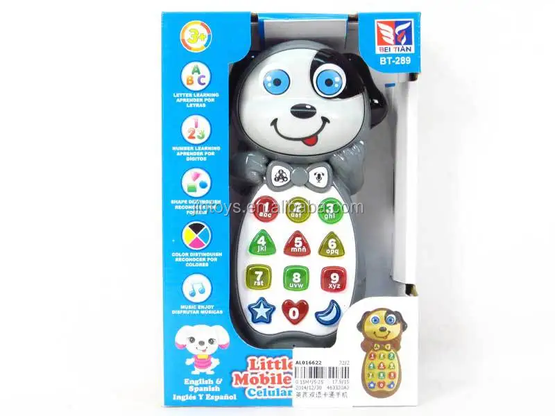 Plastic Musical Cartoon Phone Toys Elephant Shape Baby Mobile Phone Toy ...