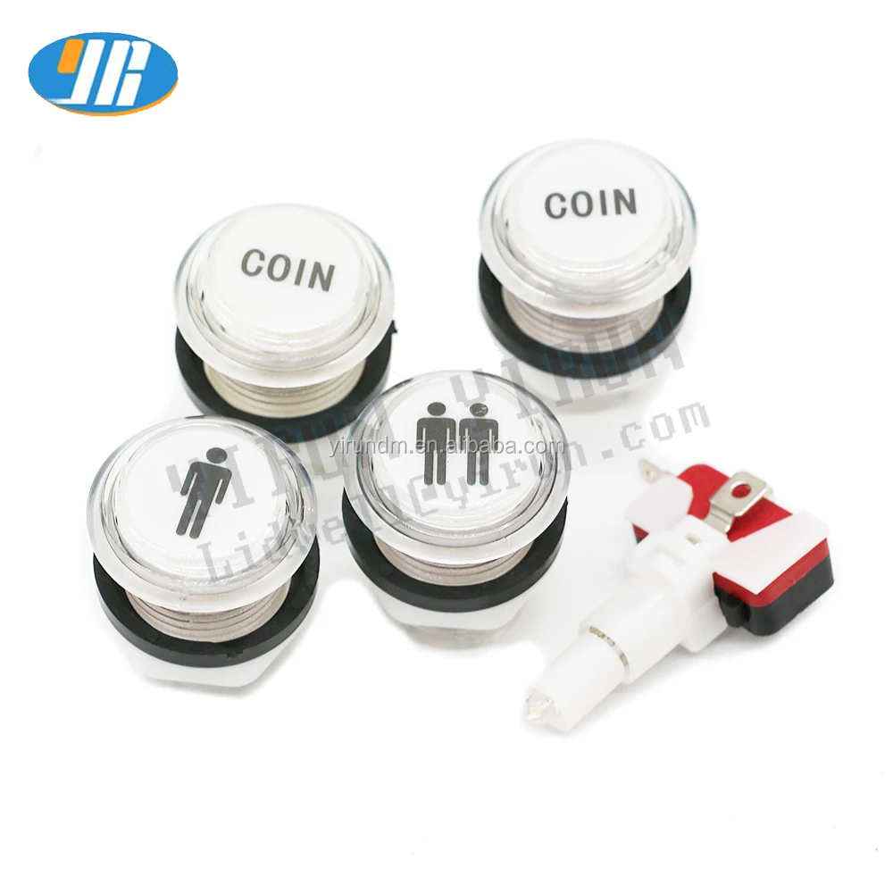 Arcade Button Custom Logo Clear Push Button With Led Lamp 33mm Arcade ...