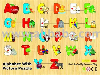 English Alphabet With Picture Puzzle - Buy Alphabet Puzzle Toy Product ...