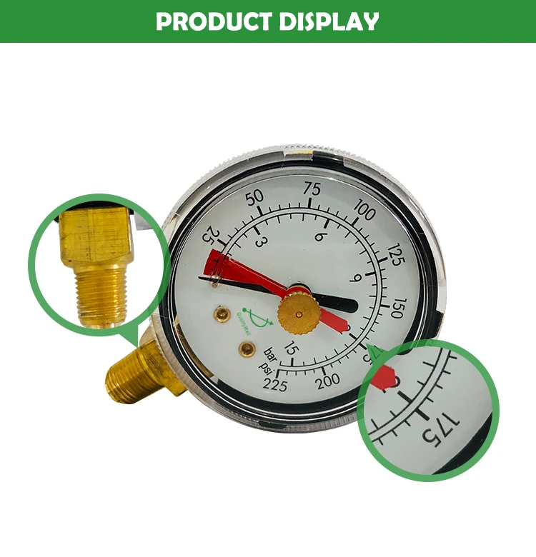Miniature Bourdon Tube Low Pressure Lpg Gas Manometer Pressure Gauge ...