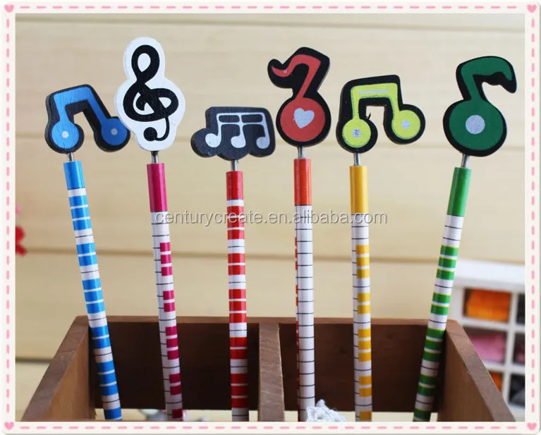 Cartoon Music Notes Wooden Children's Schoolboy Pencil - Buy Wooden ...
