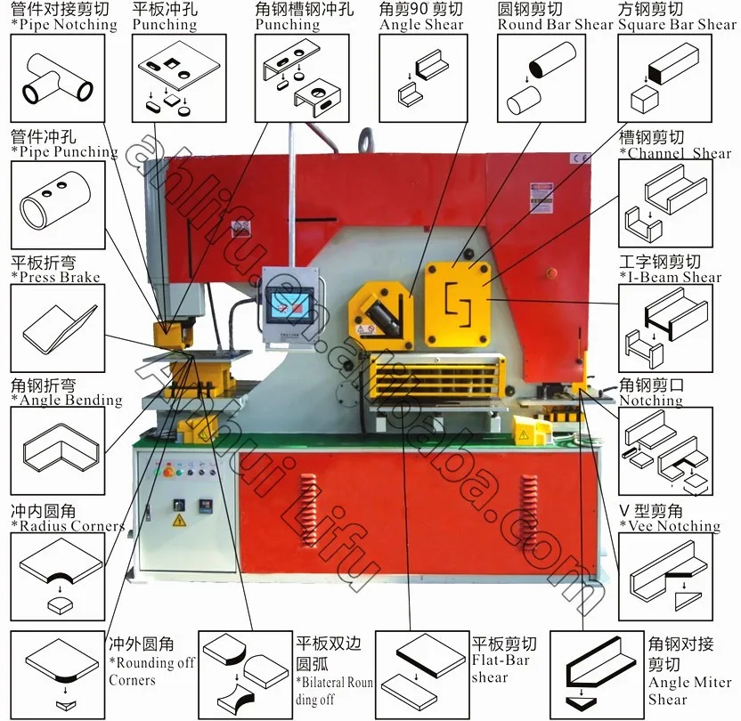 High Quality Iron Workers,hydraulic Ironworker with Pipe Notcher for ...