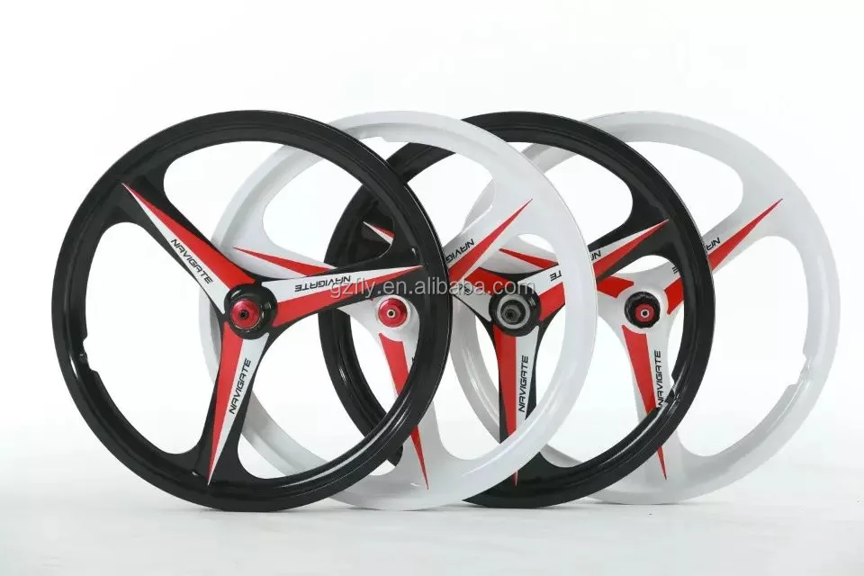 Aero 3 Spoke Magnesium Alloy Bike Wheels - 20 Inch Customizable Alloy ...