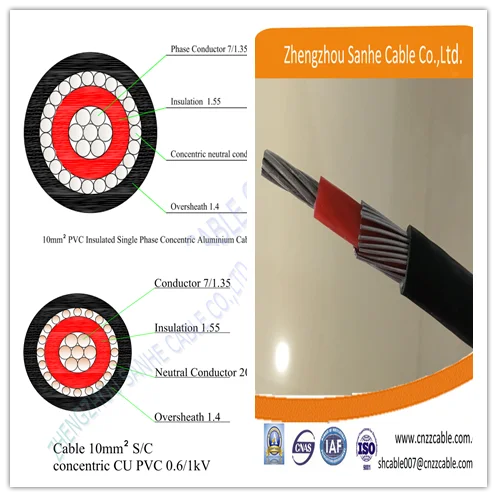 China Cable Supplier Single Core Aluminum Conductor Concentric Neutral ...