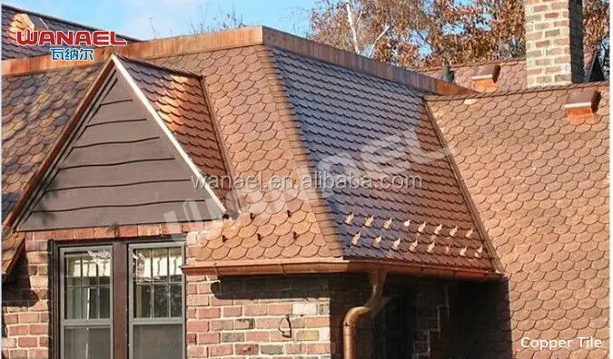 Home-decoration Wanael Fish Scale Asphalt Copper Colored Metal Roof ...