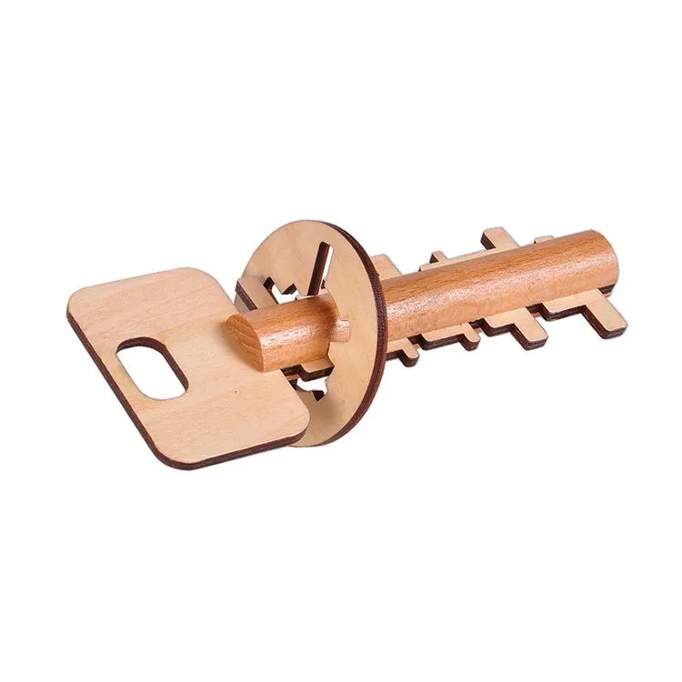 Adult Classical Wooden Puzzle Key Lock Kongmingsuo Toy - Buy ...