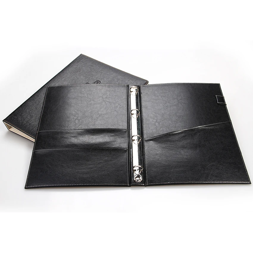 Presentation Leather Portfolio 4 Ring Binder Loose Leaf Folder A4 Size ...