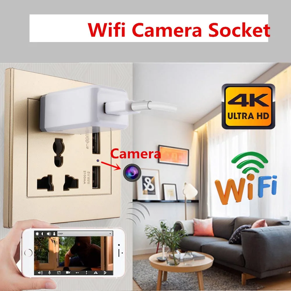 Cctv Security Real Power Socket Wifi Camera H.264 4k Remote Wireless Hd ...