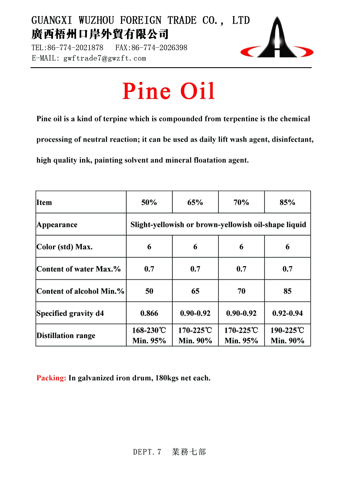 Factory Refined Pine Oil - Buy Pine Tree Oil,Pine Needle Oil,Pine Oil ...
