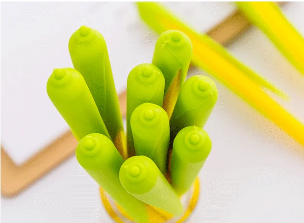 Novelty Design Corn Shape Pen Silicone Rubber Square Corn Pen With Cap ...