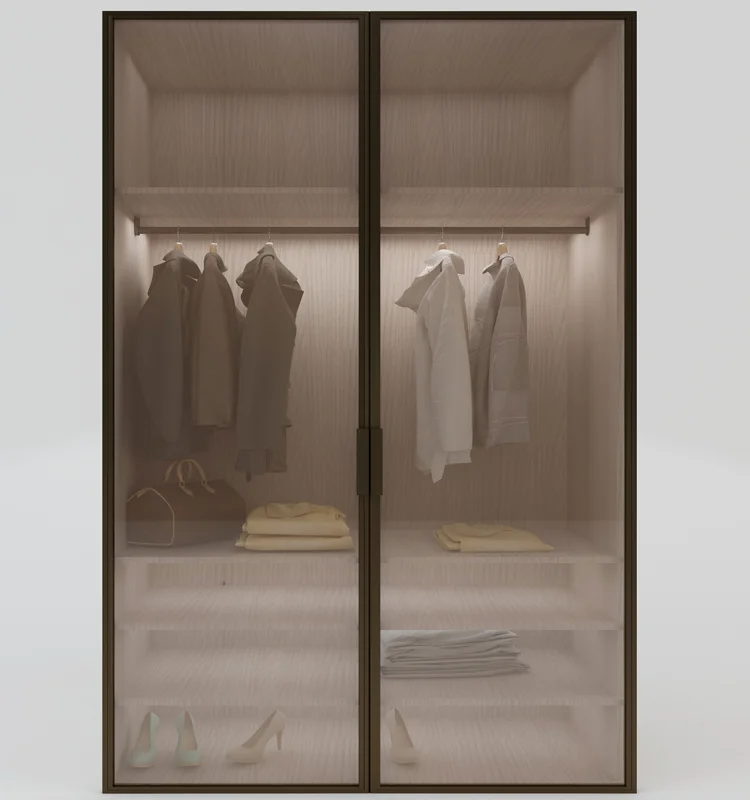 Manufacturer Customized Walk in Closet Door with Aluminum Frame