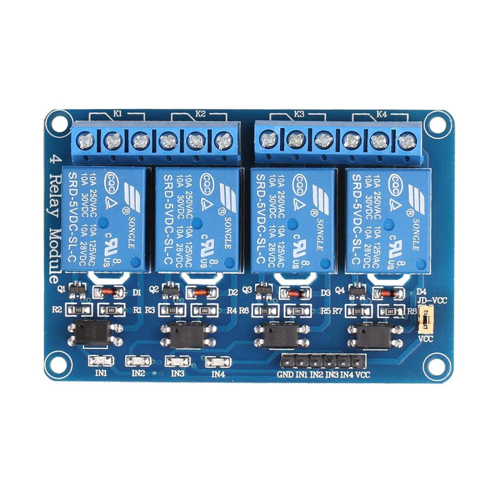4 Relay Module JD-VCC - Optocoupler as Relay Expansion Board