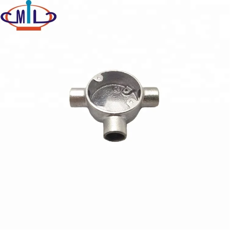 Galvanized Malleable Conduit 3 Way Tee Box for Electrical Wires