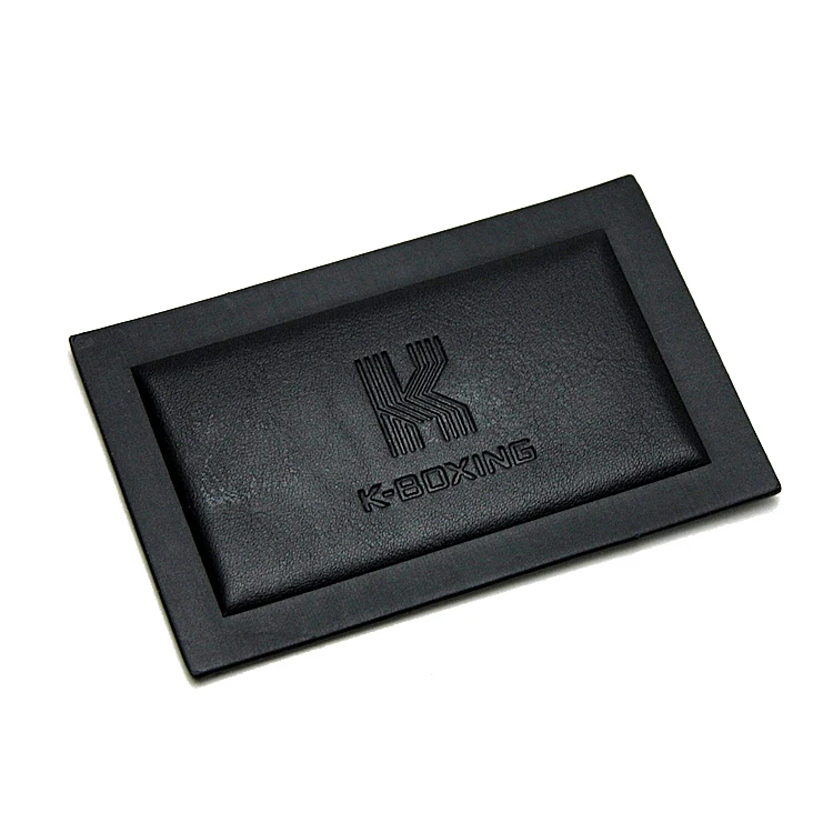 Black Metal Leather Labels Personalized Custom Debossed Brand Logo Real ...