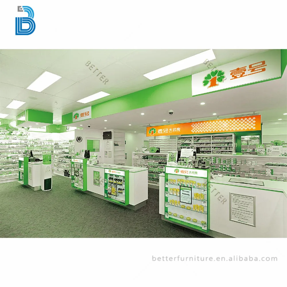 Retail Pharmacy Store Furniture Display Showcase Design Medicine Shop ...