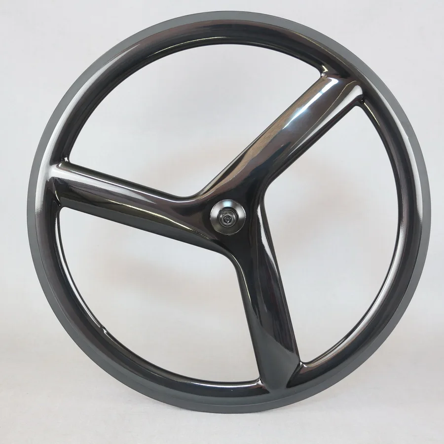 Carbon Tri Spoke Tubular Front Road Bike Wheel Three Spoke 50mm ...