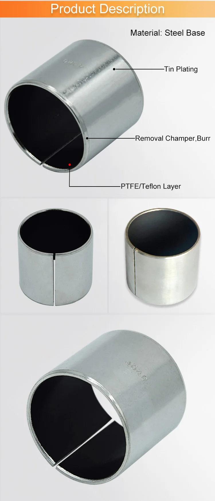 Supply PTFE hardened wrapped split DU Steel insert Bushing Products ...