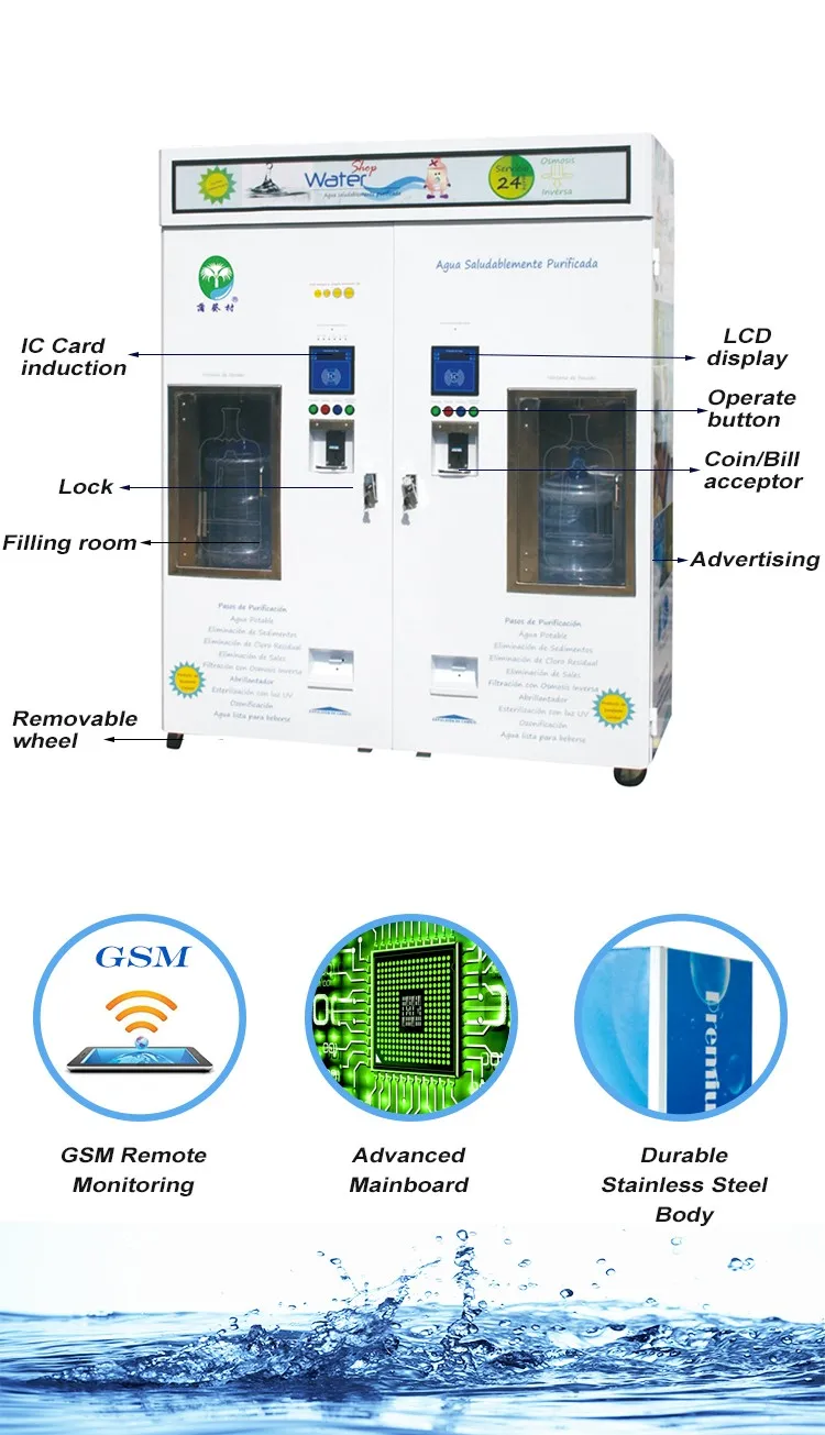 Reverse Osmosis Purified Ro Double Window Water Vending Machine - Buy ...