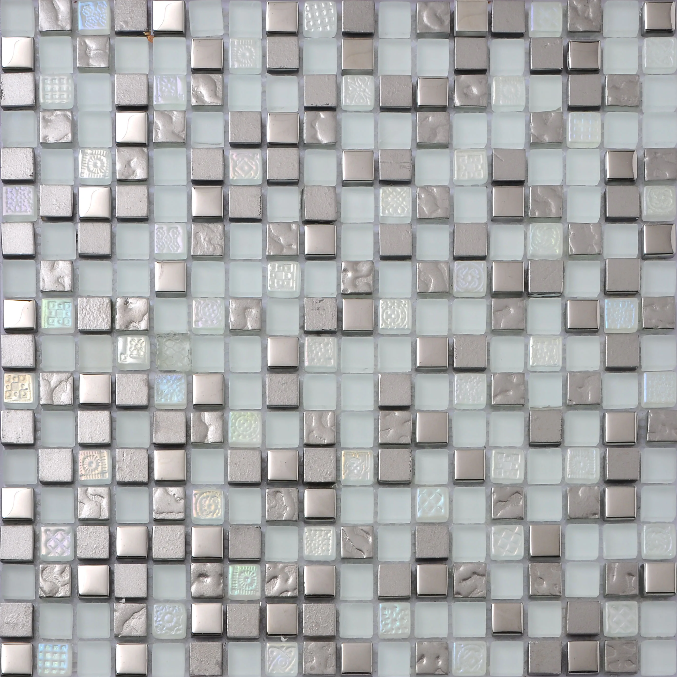 Stainless Steel Mosaic Tiles Mix Glass 3D Metal Mosaic Tile