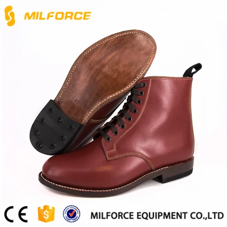 Milforce-selected Materials Mens Brown Leather High Cut High Neck Shoes ...