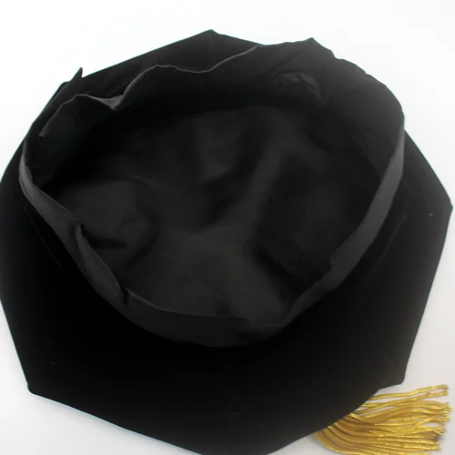Deluxe Black Velvet Doctorate 8 Sided Tam Graduation Tam Cap - Buy ...