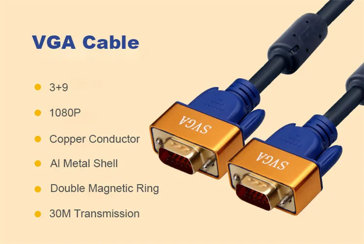 VGA Color Code - Dual Monitor Cables for Long Distances