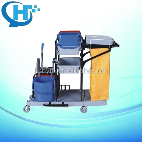Multi-function Cleaning Trolley With Mop Wringer - Buy Cleaning Trolley,Double Mop Wringer ...