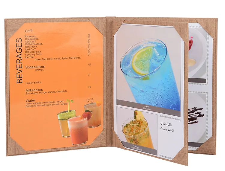 Customized Popular Leather Menu Folders for Restaurants