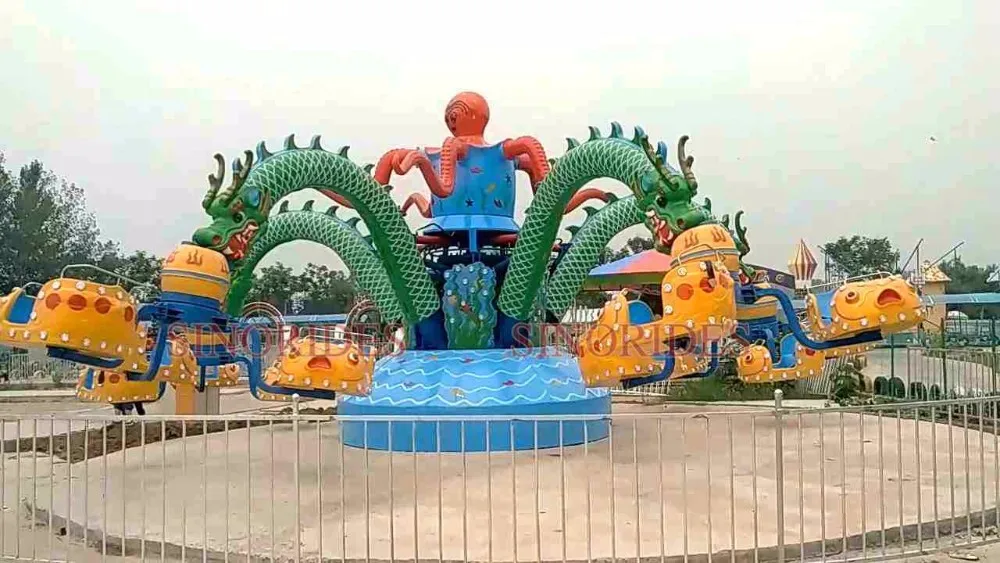 Theme Park Equipment Big Octopus Amusement Park Octopus Ride With Music ...
