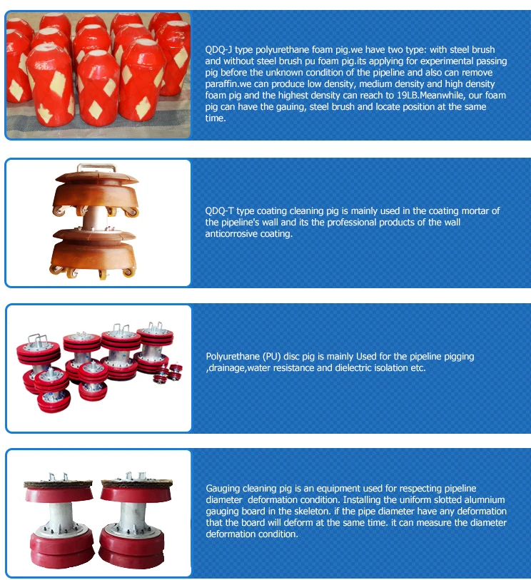 Pipeline Pigging Polly Pig Polyurethane Foam Pigs