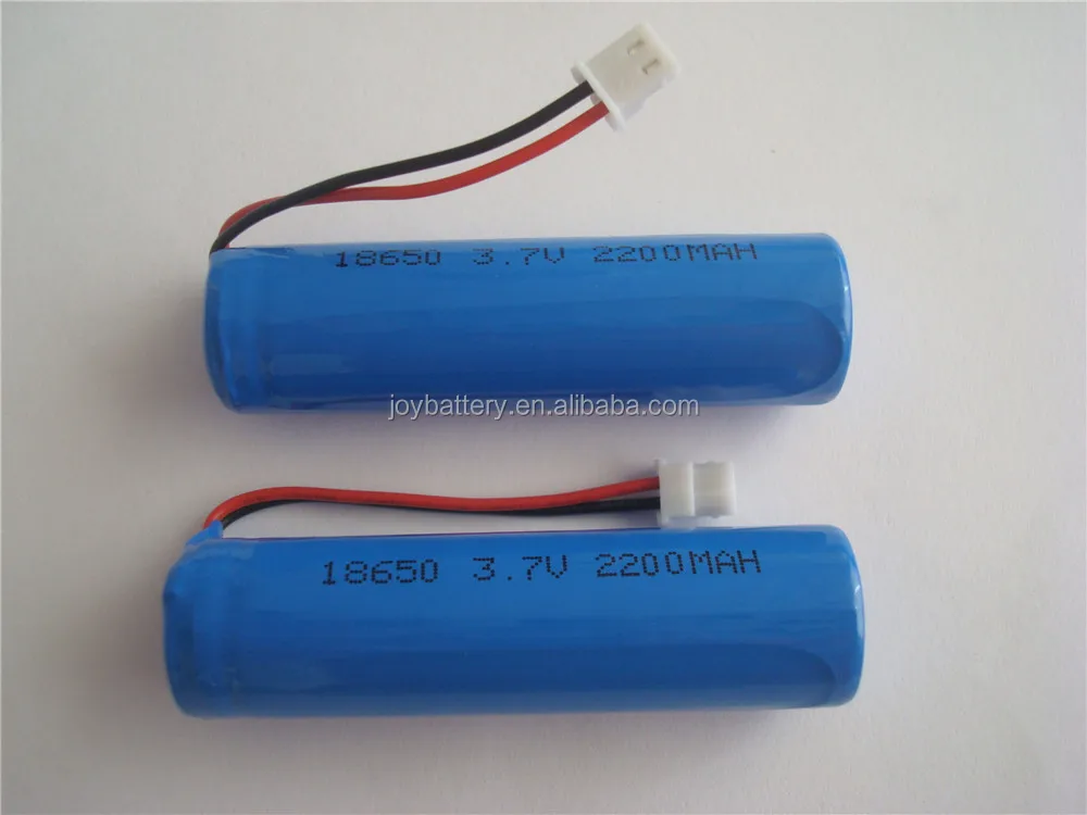 18650 3.7v 2200mah Rechargeable Li Ion Battery With Pcm And Connector - Buy 18650 2200mah ...