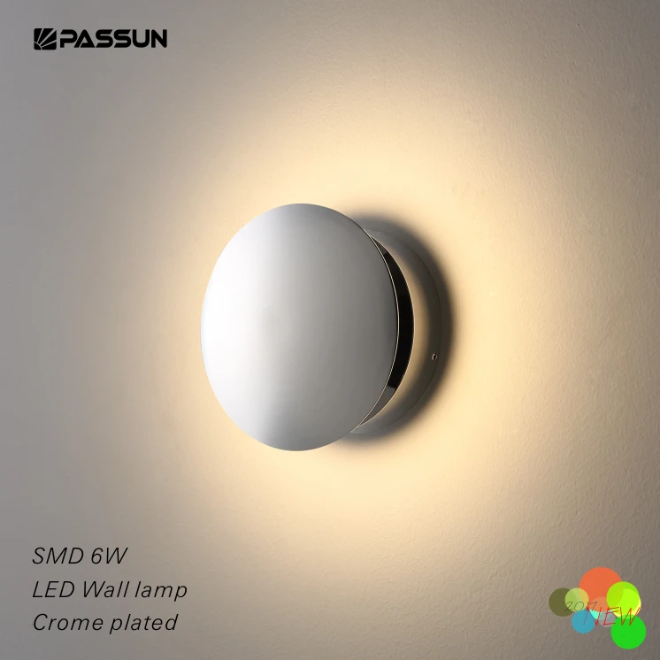 Aluminium Chrome Plated Round Shaped Indirect Wall Lighting Indoor ...