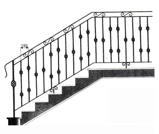 Wrought Iron Stair Railing Panels - Durable & Stylish