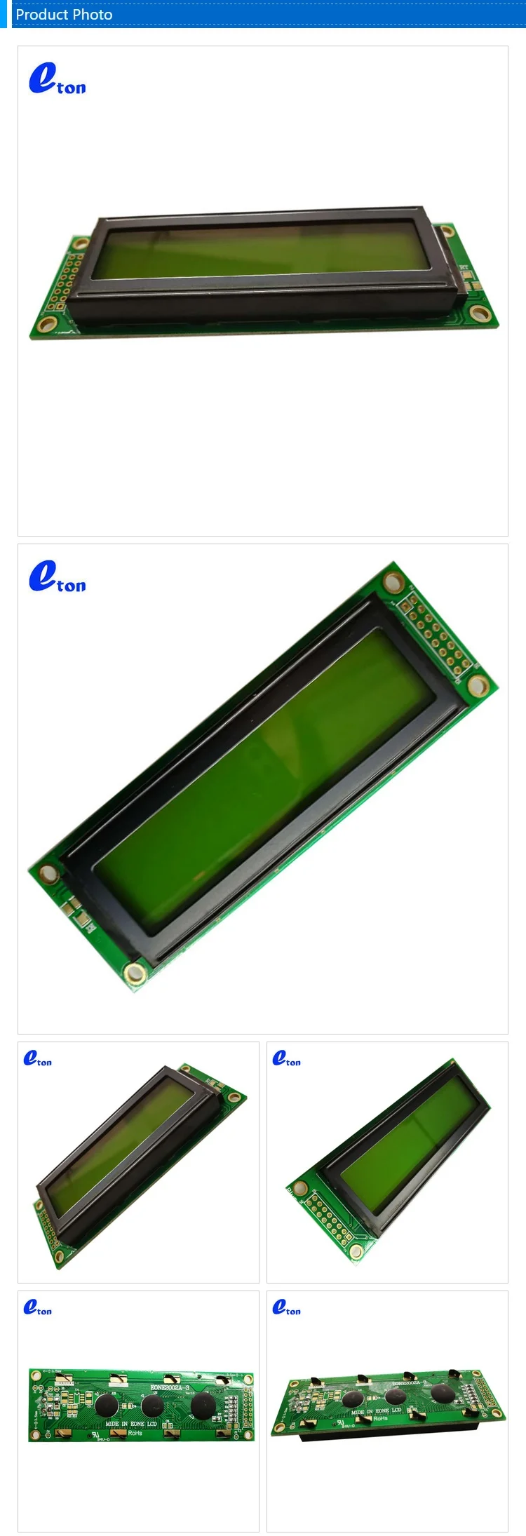 20x2 Stn Yellow-green Lcm 2x20 Lcd Display - Buy Lcd 20x2,Lcm,Stn Lcd ...