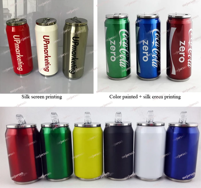 Double Wall Stainless Steel Coke Can Cup Thermal Soda Can Mug With Flip ...