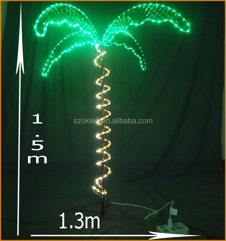 Tropical Lighted Holographic Rope Light Indoor Outdoor Palm Tree Yard ...