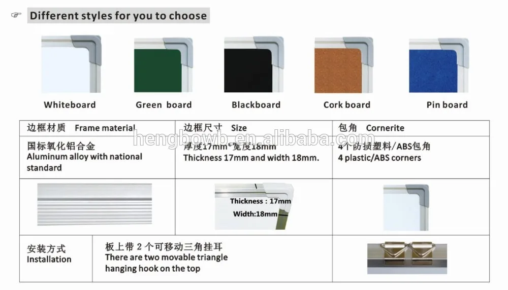 Standard Size 60x90cm Whiteboard Classroom Writing White Board Memo ...