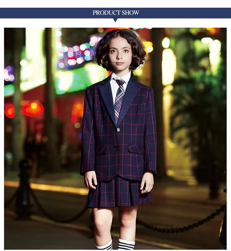 Custom Kindergarten Uniform Suit New Design Plaid School Uniform Skirts ...