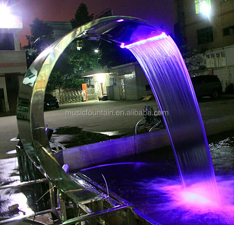 Stainless Steel Pool Water Blade Waterfall Outdoor Garden Waterfall ...