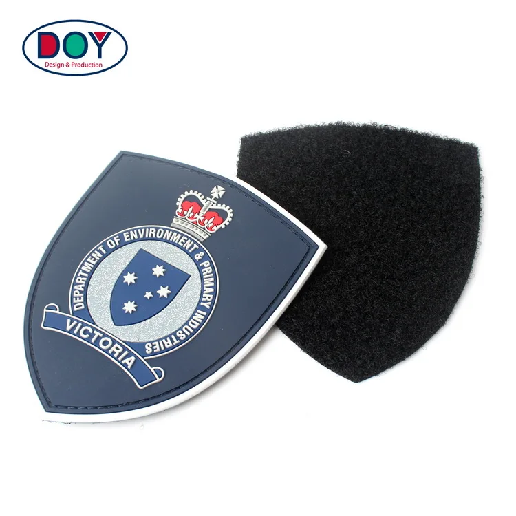 Custom Embossed Logo Soft Pvc Rubber Badges With Adhesive Hook And Loop ...