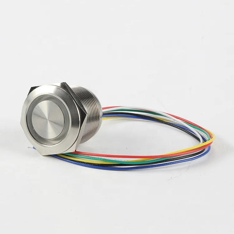 China 22mm Black Push Button Rgb Tri-color Led Metal Waterproof Small ...