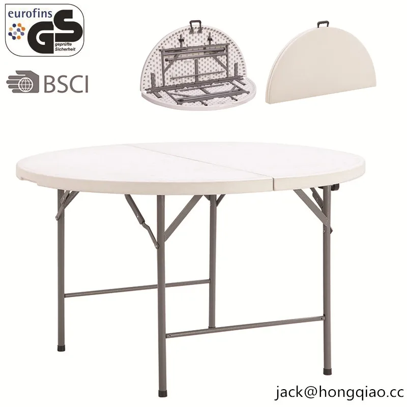 10 People Round Folding Table,4ft Fold In Half Round Modern Table ...