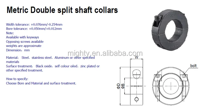 Shaft Locking Collars - Metric Single Split Shaft Collars / Double ...
