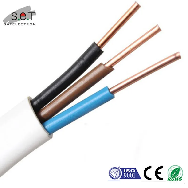 2 Core Flat Twin And Earth Wire Electric Cable Solid Pvc Flat Tps Cable ...