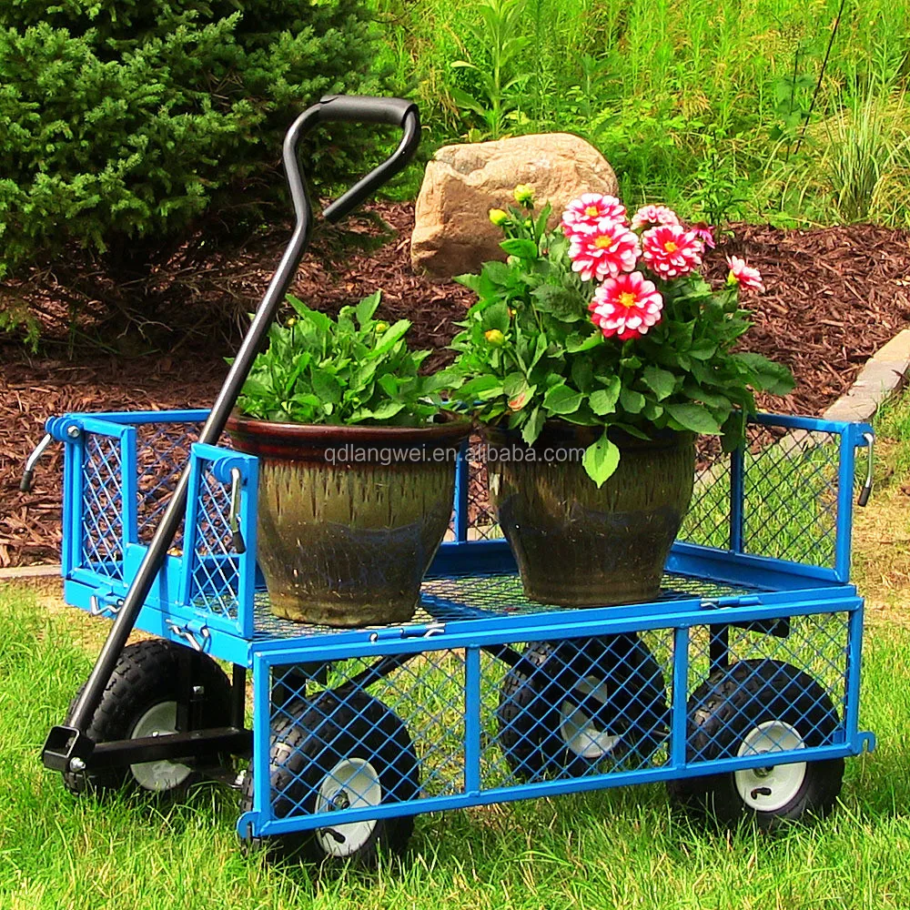 Cart Wagon Steel Mesh Deck,Garden Carts With Bicycle Wheels - Buy ...