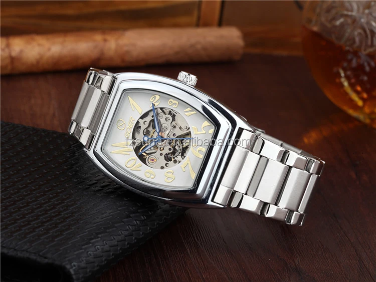 Hottest Cheap Goer Style Mechanical Automatic Rectangular Watches Man ...