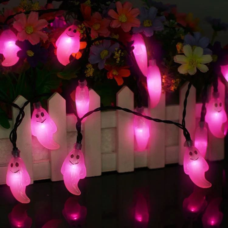 Battery Powered 20 Led Light Ghost Outdoor String Lights For Christmas ...