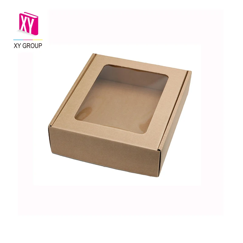 Brown Craft Kraft Paper Packaging Gift Box With Clear Pvc Window - Buy ...