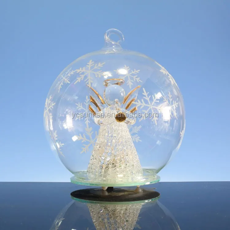 Wholesale Led Light Glass Globe Christmas With Angel & Painted/crystal ...
