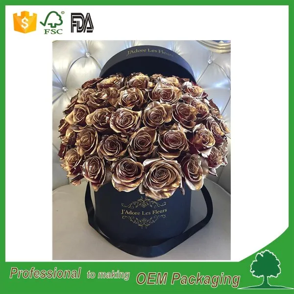 Customized Design Flower Round Box Luxury Round Box For Flowers Paper ...